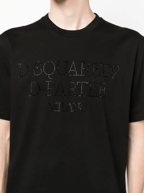 Dsquared2 Studded-logo Cotton T-shirt