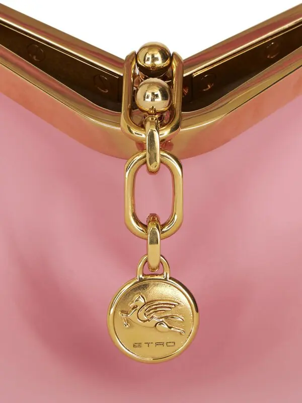 Etro Vela Leather Shoulder Bag - Pink