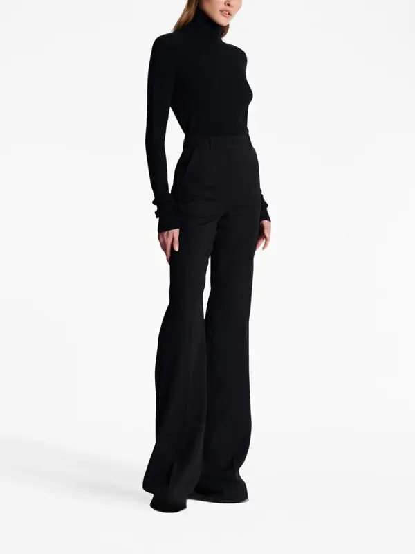 Balmain Wool Flared Trousers - Black