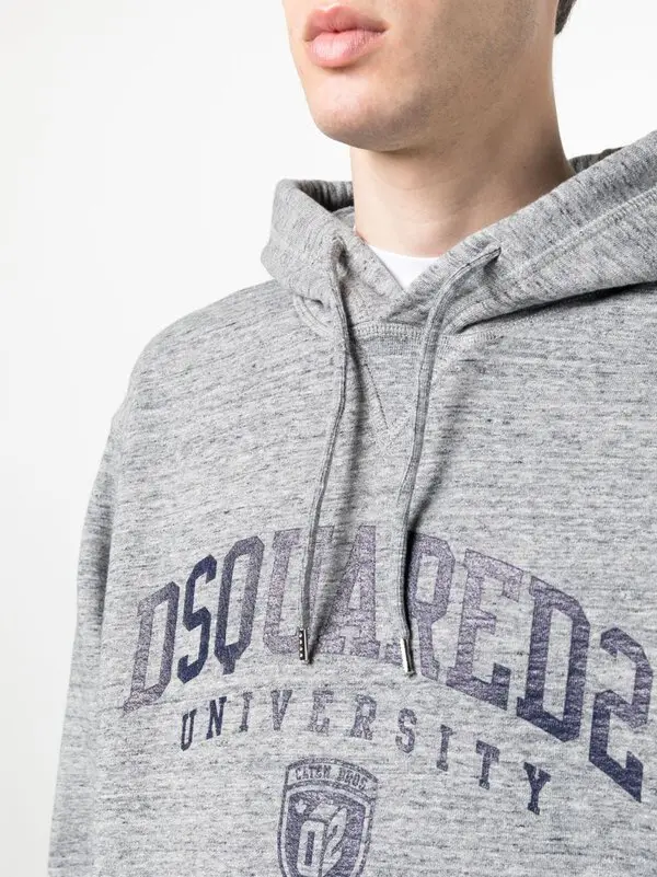 Dsquared2 Logo-print Mélange-effect Hoodie