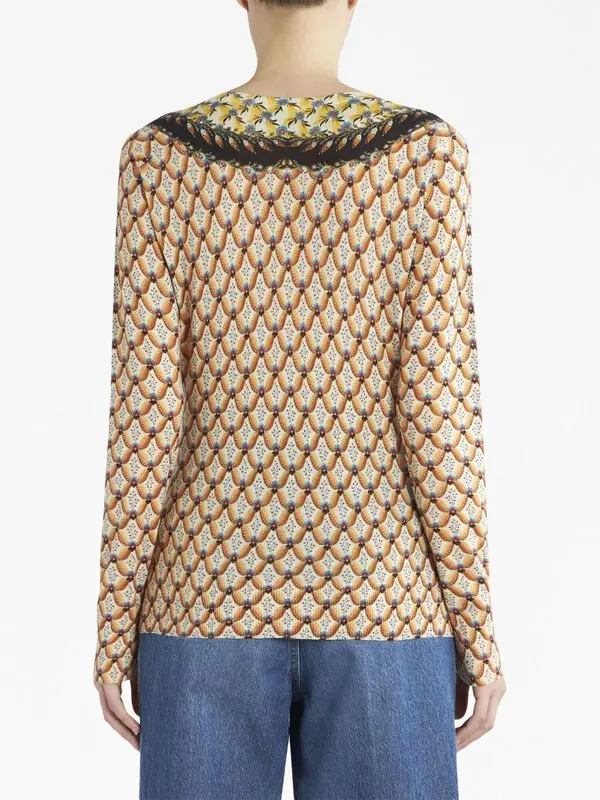 Etro Floral-print Knitted Top - Orange
