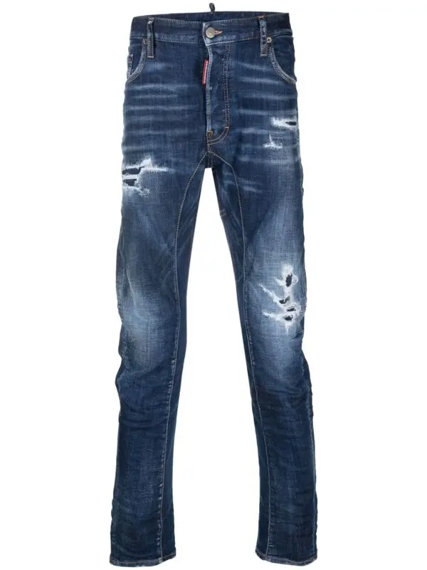 Dsquared2 Ripped Slim-fit Jeans - Blue