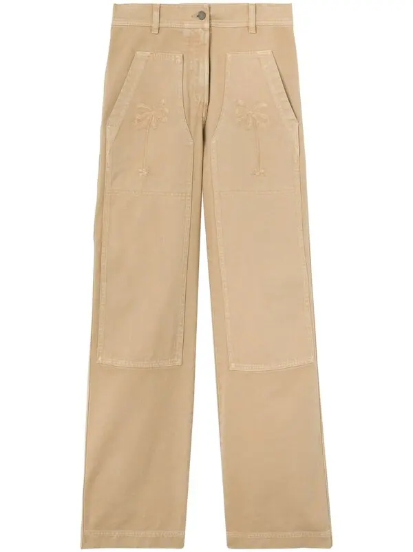 Palm Angels Mid-rise Straight-leg Trousers - Neutrals