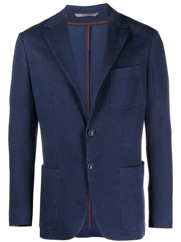 Canali Single-breasted Jersey Blazer - Blue