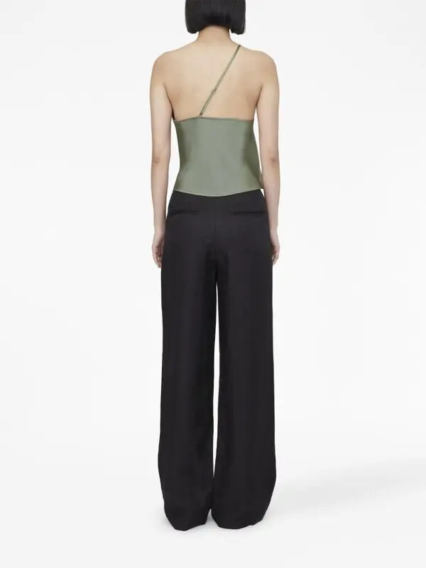 ANINE BING One-shoulder Silk Top