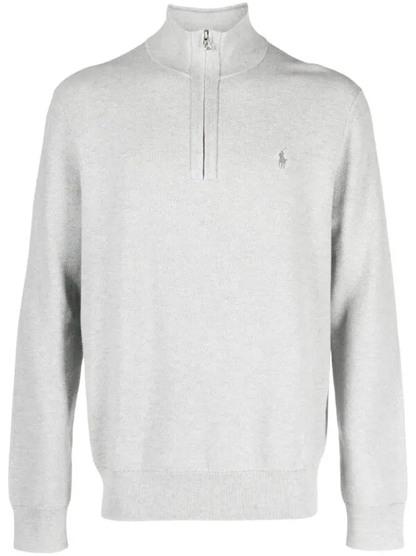 Polo Ralph Lauren Half-zip Piqué Jumper - Grey
