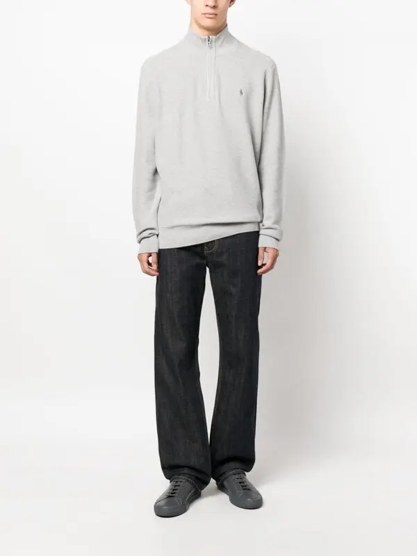 Polo Ralph Lauren Half-zip Piqué Jumper - Grey