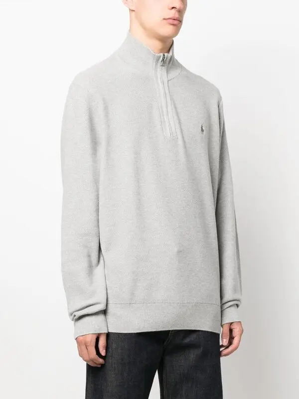 Polo Ralph Lauren Half-zip Piqué Jumper - Grey