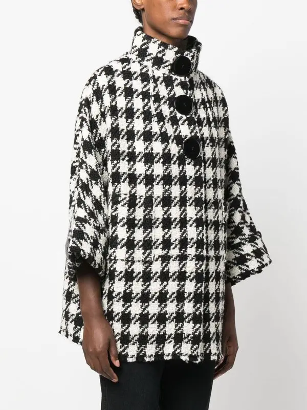 CHARLOTT Check-pattern Crop-sleeve Jacket