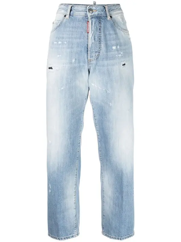 Dsquared2 Bleached-wash Cropped Jeans