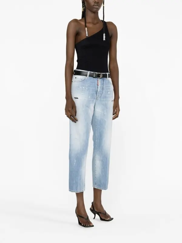 Dsquared2 Bleached-wash Cropped Jeans