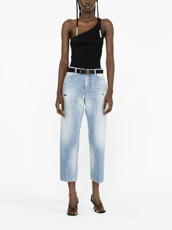 Dsquared2 Bleached-wash Cropped Jeans