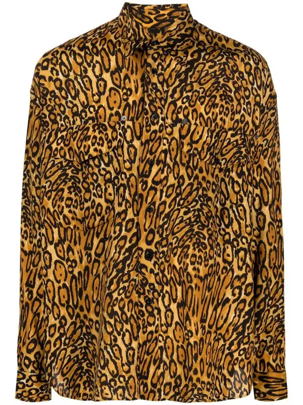 Moschino Leopard-print Long-sleeve Shirt - Neutrals