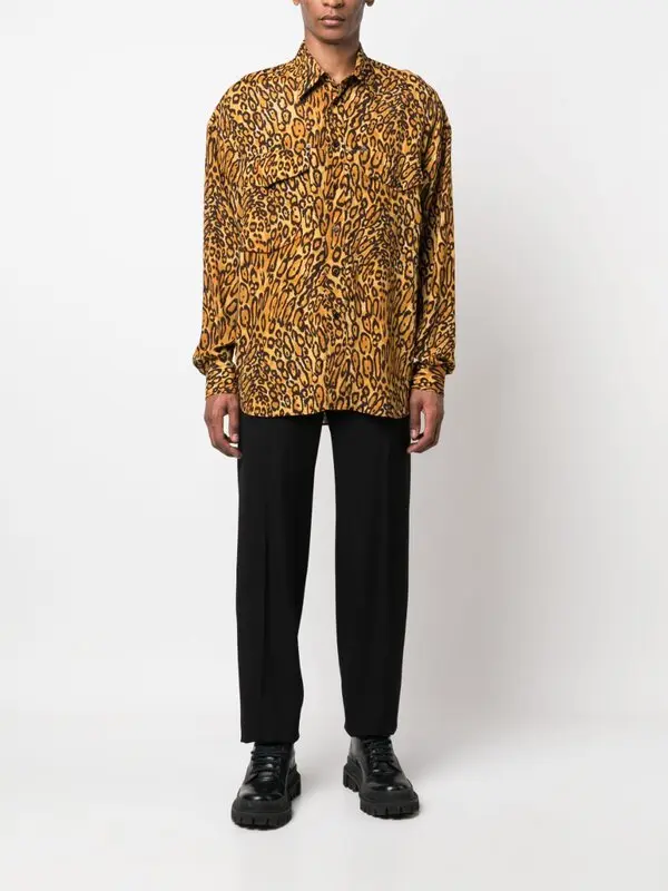 Moschino Leopard-print Long-sleeve Shirt