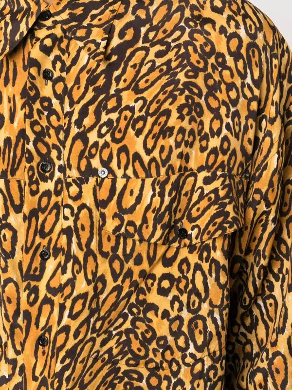 Moschino Leopard-print Long-sleeve Shirt