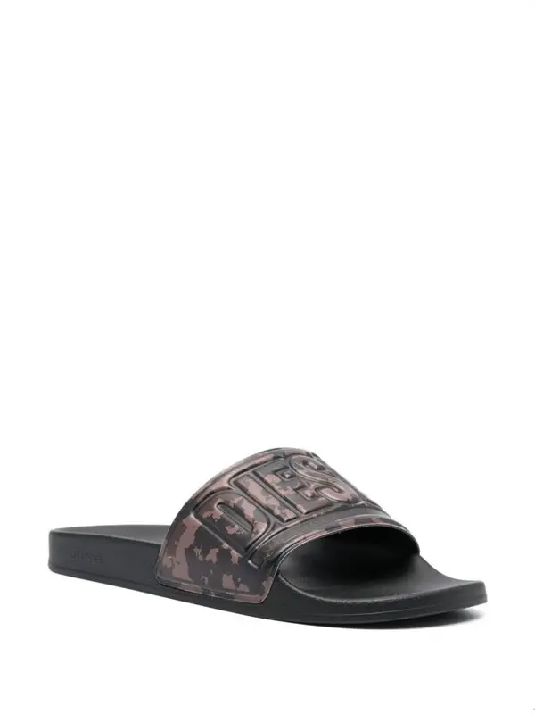 DIESEL® Logo-embossed Camouflage Slides