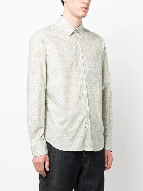 Canali Floral-print Long-sleeve Shirt