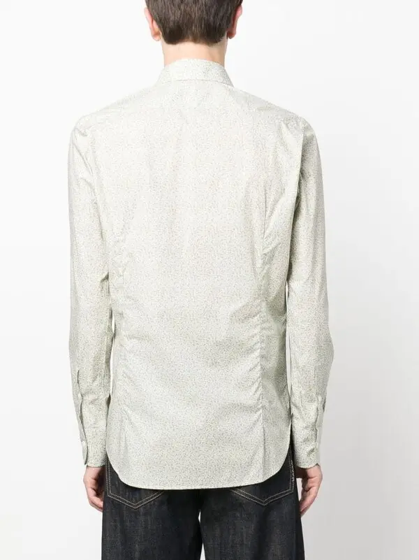 Canali Floral-print Long-sleeve Shirt