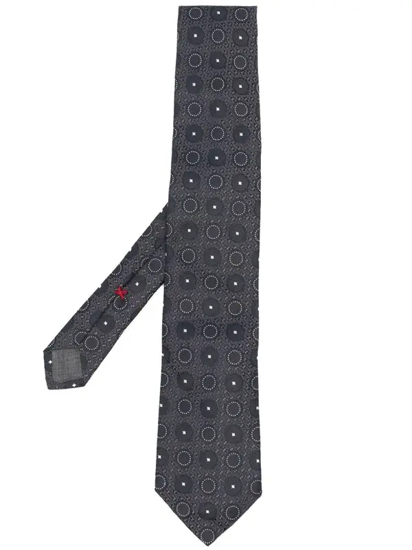 Brunello Cucinelli Motif-embroidered Silk Tie - Blue