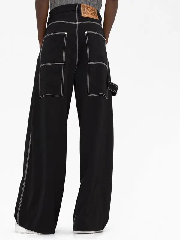 Stella McCartney Contrast-stitch Wide-leg Trousers