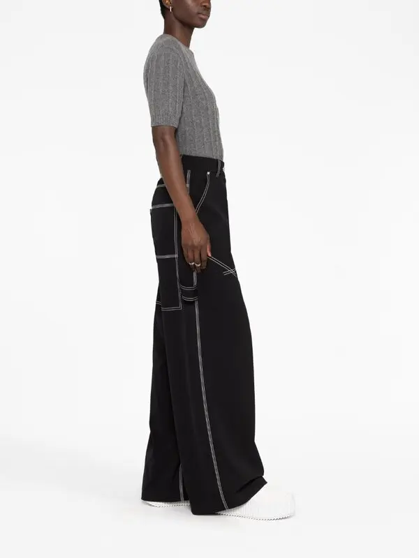 Stella McCartney Contrast-stitch Wide-leg Trousers