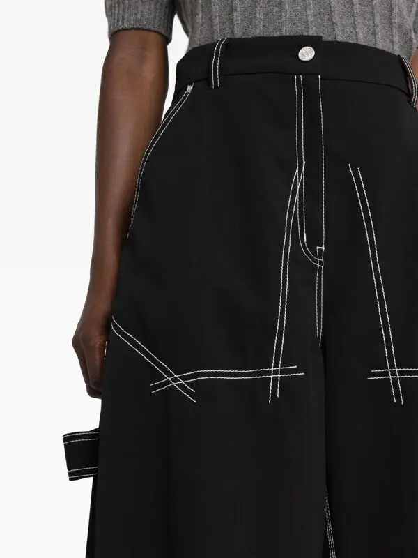 Stella McCartney Contrast-stitch Wide-leg Trousers