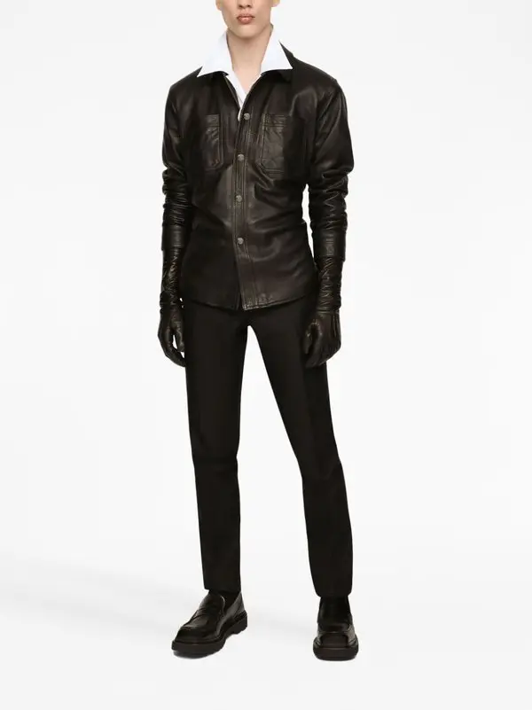 Dolce & Gabbana Button-up Leather Shirt