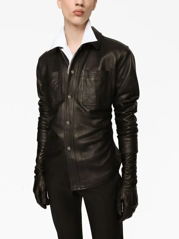 Dolce & Gabbana Button-up Leather Shirt