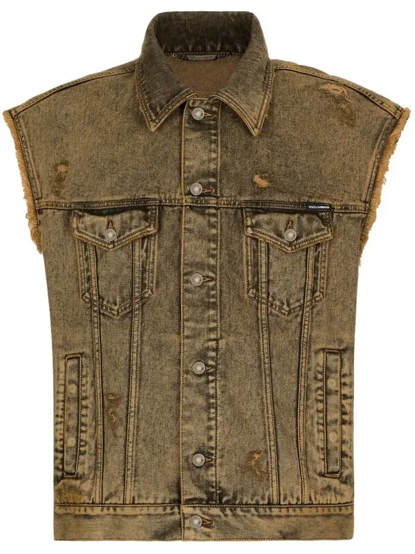 Dolce & Gabbana Overdyed Denim Gilet
