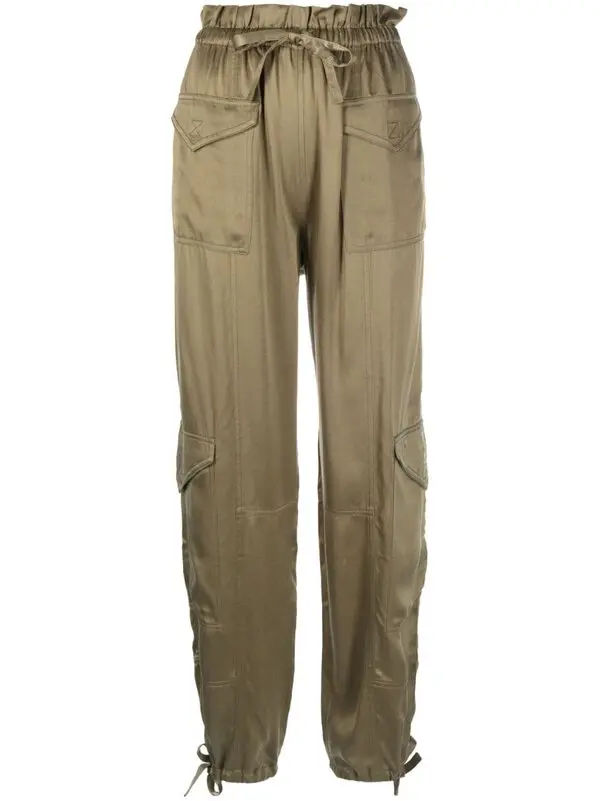 GANNI Tapered Cargo Trousers - Green