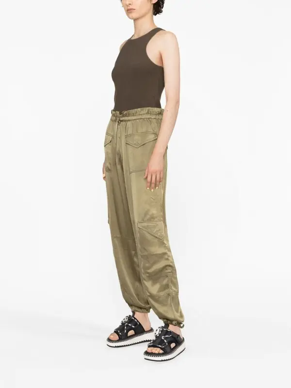 GANNI Tapered Cargo Trousers - Green