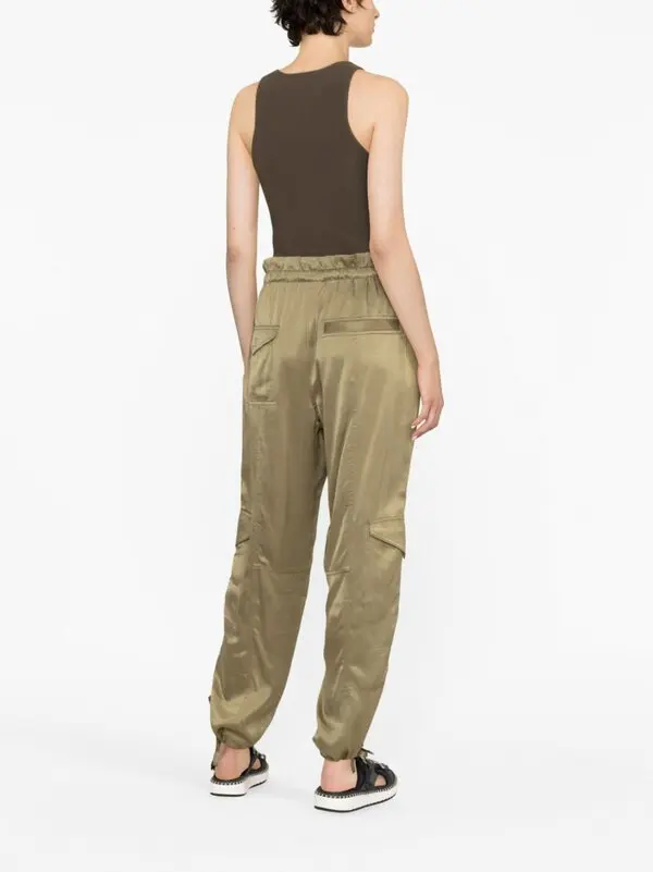 GANNI Tapered Cargo Trousers - Green