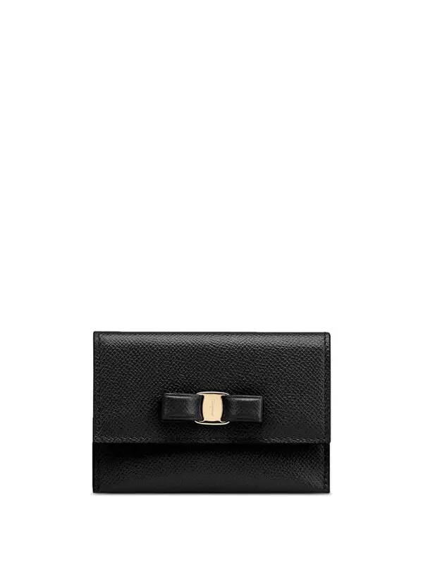 FERRAGAMO Vara Bow-detail Leather Wallet - Black