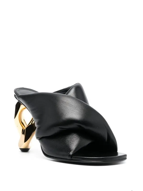JW Anderson Chain Heel Sandals - Black