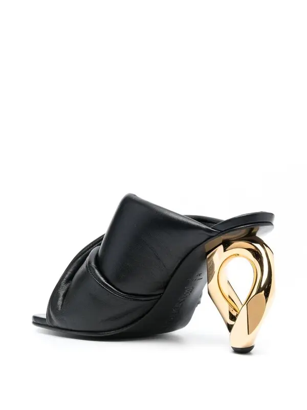 JW Anderson Chain Heel Sandals - Black