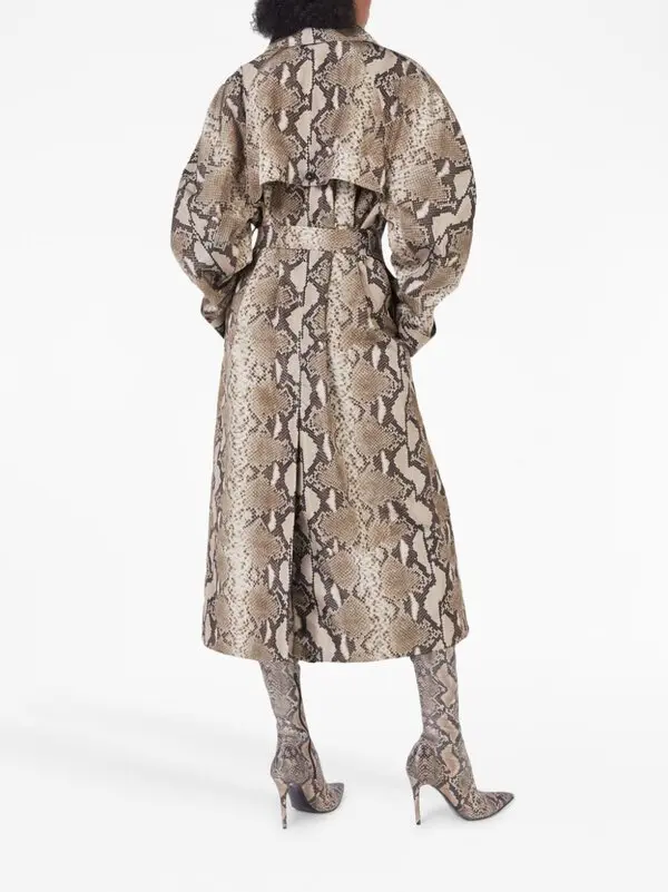 Stella McCartney Python-print Belted Trench