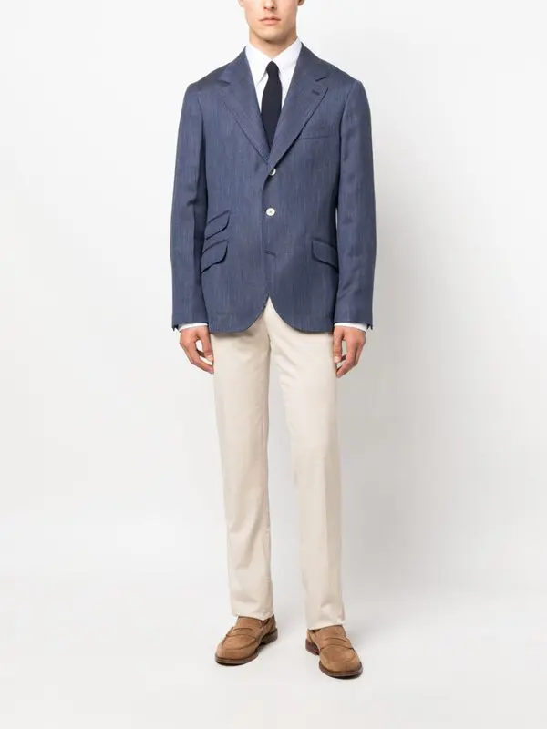 Brunello Cucinelli Herringbone-pattern Single-breasted Blazer