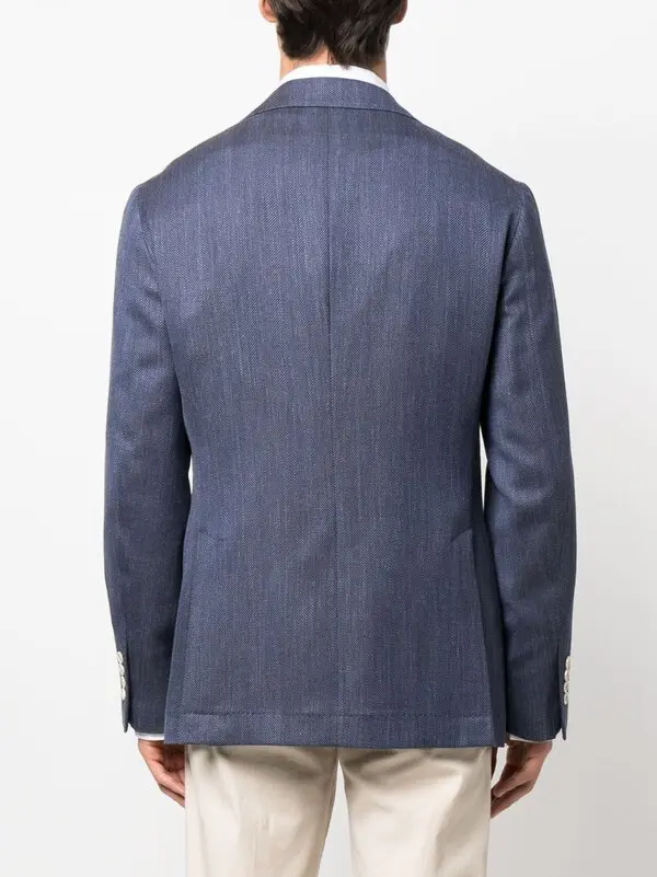 Brunello Cucinelli Herringbone-pattern Single-breasted Blazer