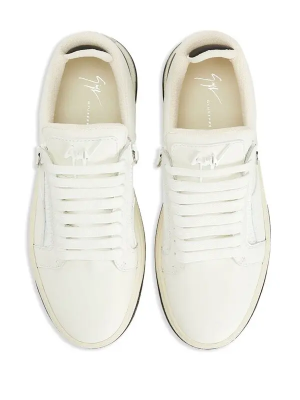 GIUSEPPE ZANOTTI Double-zip Low-top Sneakers - White