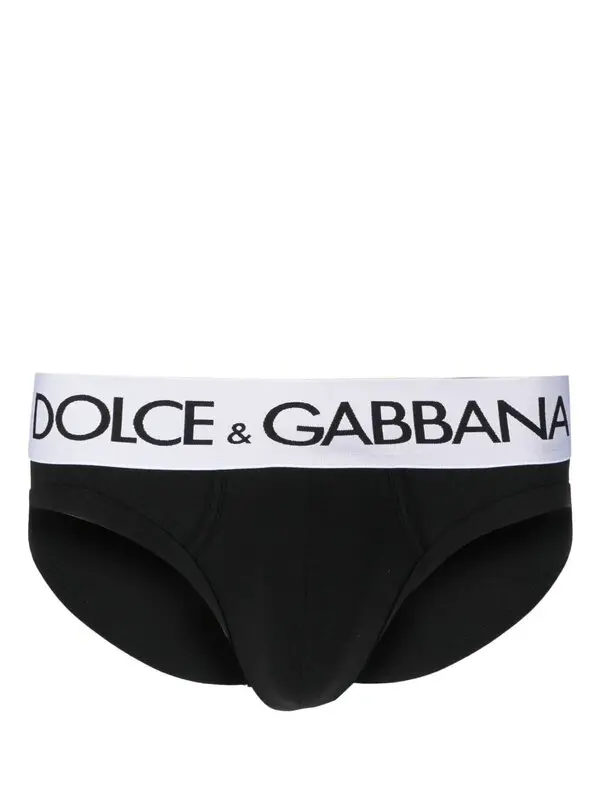 Dolce & Gabbana Logo-waistband Stretch Briefs - Black