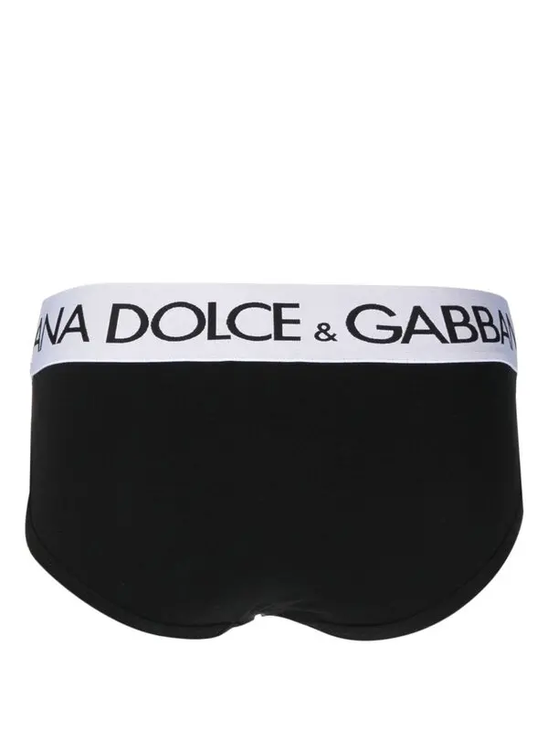 Dolce & Gabbana Logo-waistband Stretch Briefs - Black