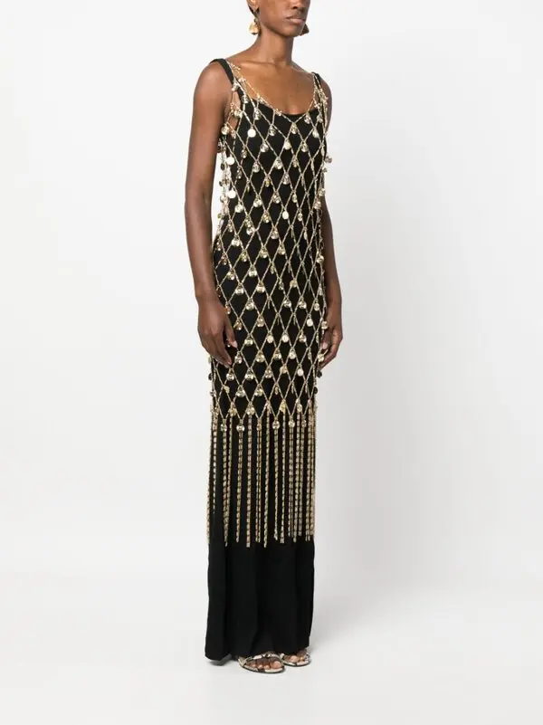 chinese dress ladies Gold chainmail dress