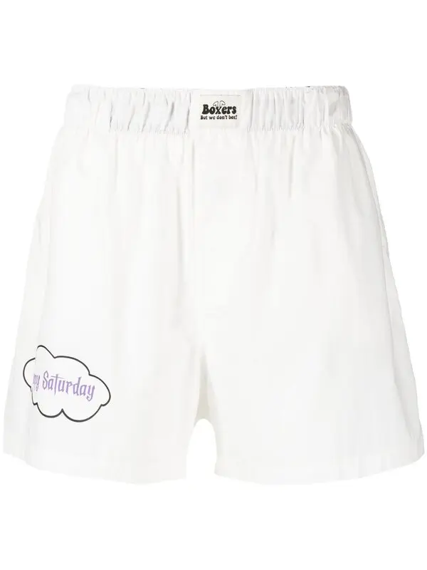 Natasha Zinko Happy Saturday Boxer Shorts - White