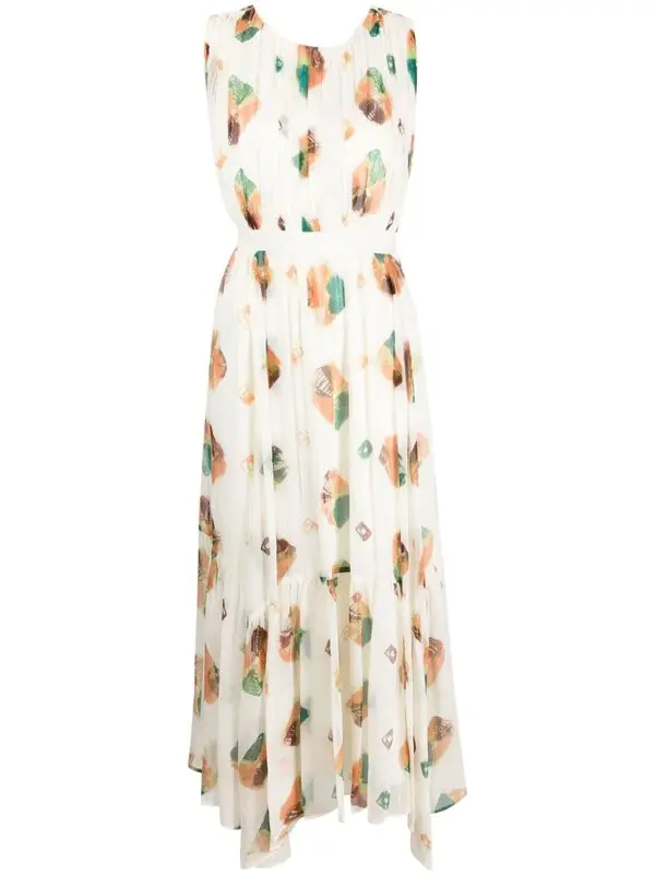 Ulla Johnson Sarai Shibori-print Silk Midi Dress