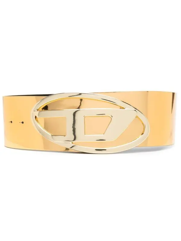 DIESEL® Logo-plaque Metallic Belt - Gold