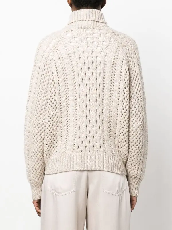 Brunello Cucinelli High-neck Crochet-knit Jumper