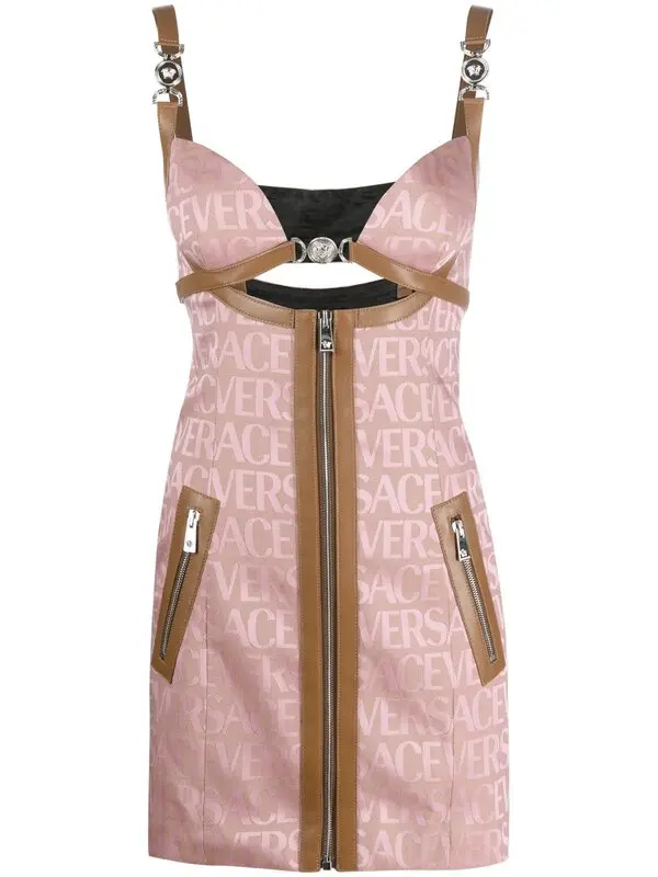 Versace Allover Jacquard Minidress - Pink