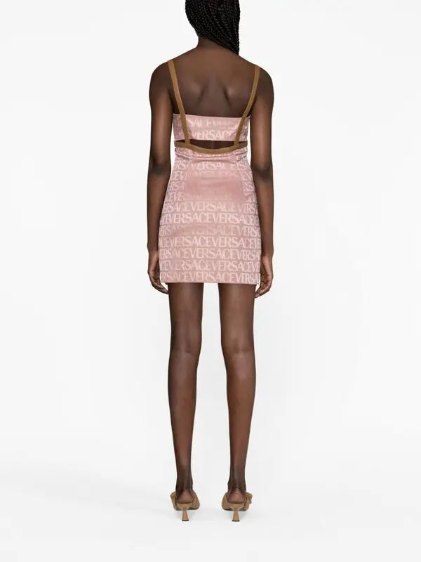 Versace Allover Jacquard Minidress - Pink