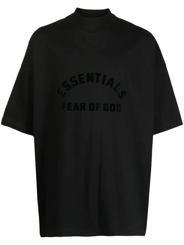 Fear Of God Logo-print Drop-shoulder T-shirt - Black