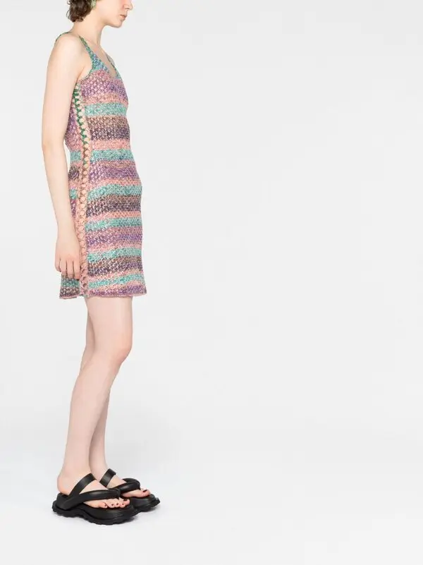 Chloé Crochet-knit Wool Minidress - Green